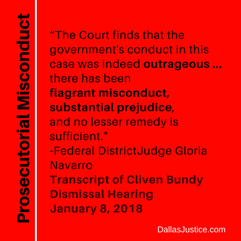 Outrageous Prosecutorial Misconduct: Cliven Bundy Case Dismissal ...