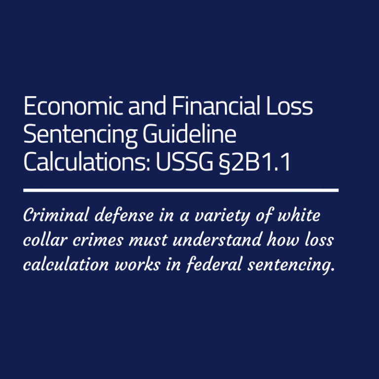 Loss Amounts in Federal Sentences: Calculating Economic and Financial ...
